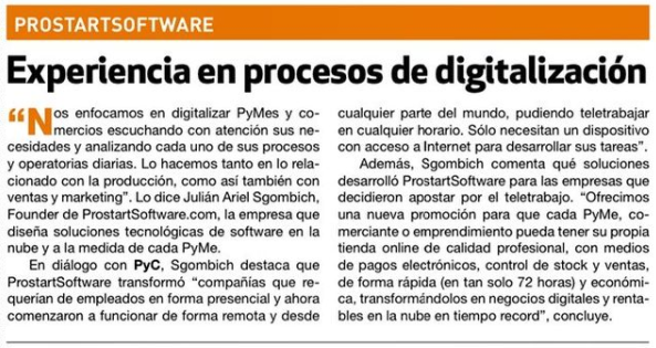 Prostart Software Factory | Desarrollo de Sistemas a Medida